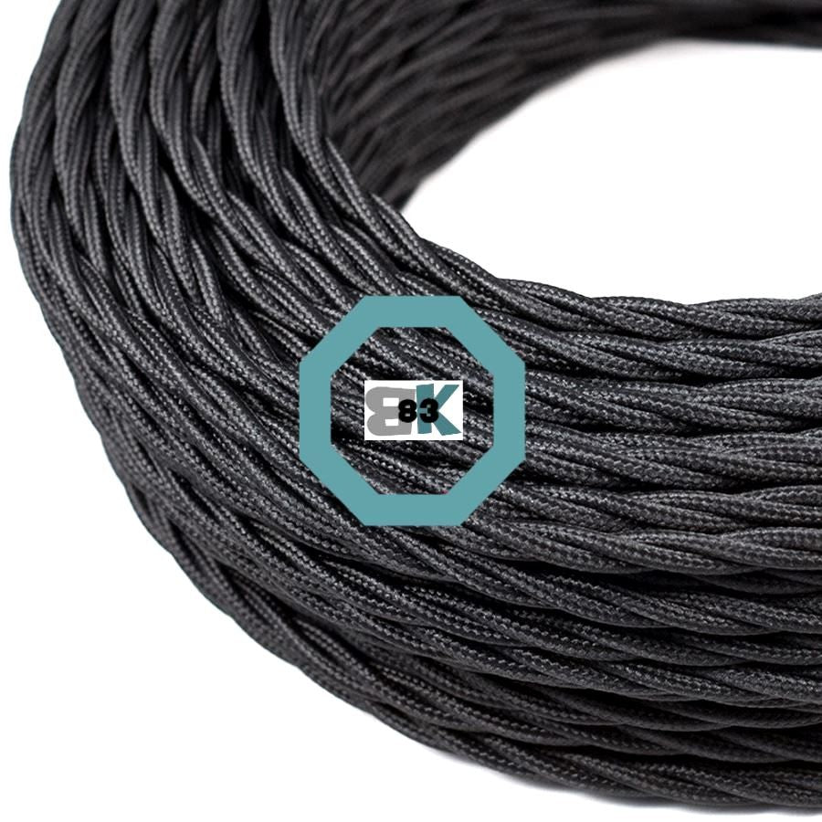 Vintage electric wire wrapped in black fabrics — styleindus