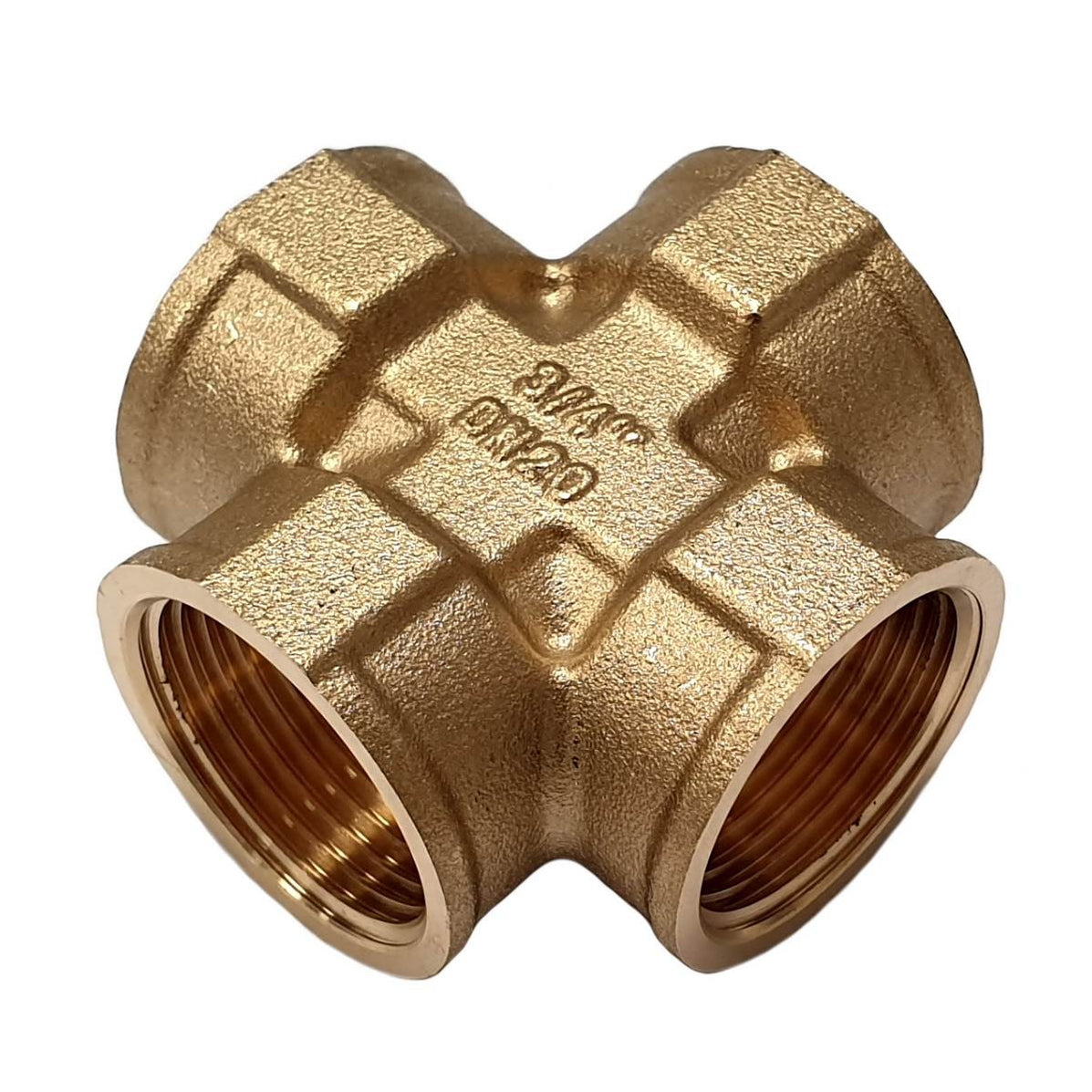 Raccord en croix en laiton femelle pour la décoration industrielle. — styleindus